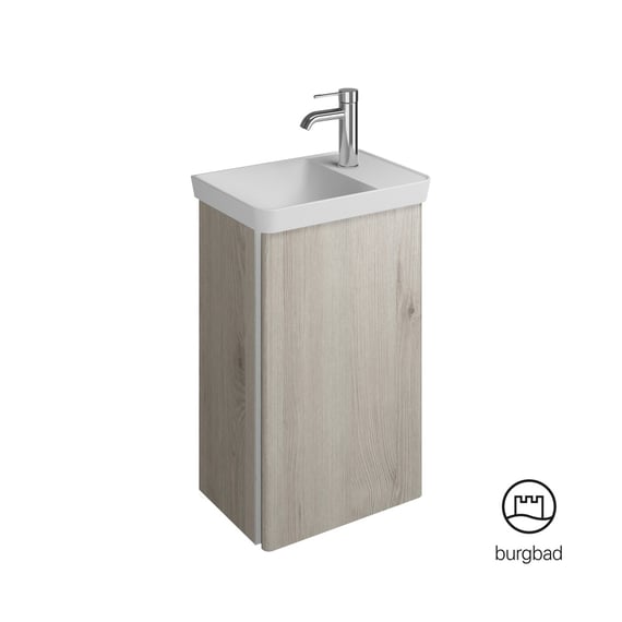 Burgbad Iveo washbasin with vanity unit, 1 door flannel oak decor ...