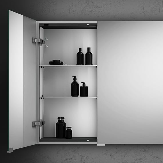 Burgbad RL30 mirror cabinet, 3 doors surface-mounted, anthracite grey ...