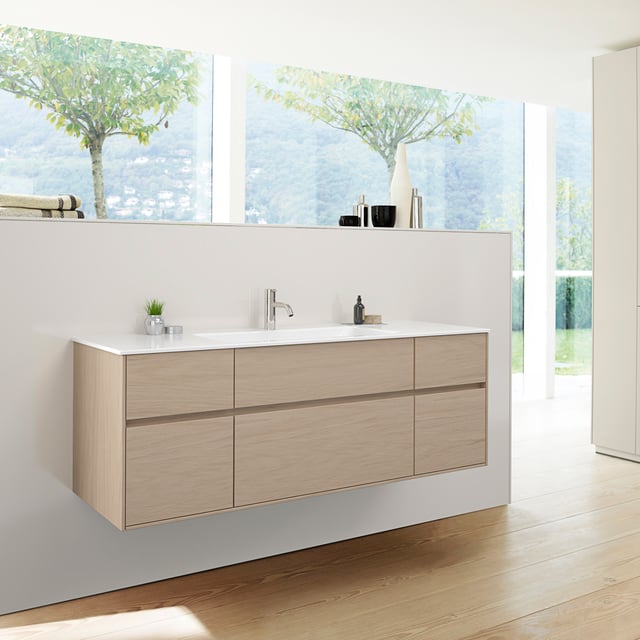 Burgbad RC40 Solitaire washbasin with vanity unit, 6 pull-out ...