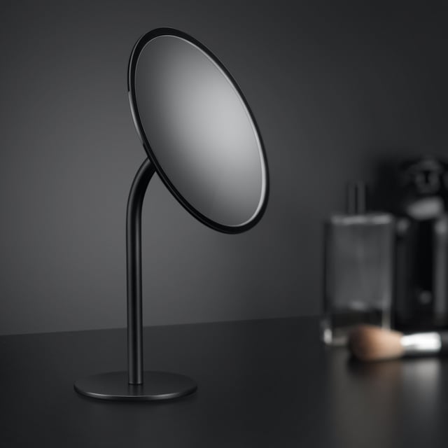 Cosmic Black & White beauty mirror, 3x magnification matt black ...