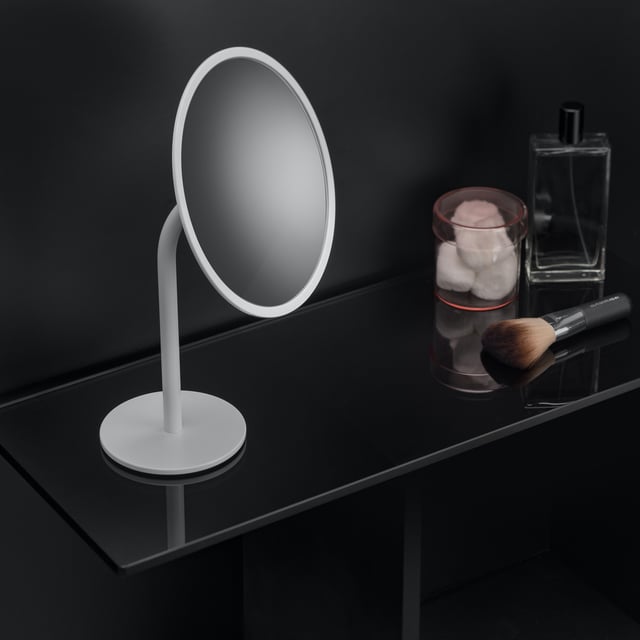 Cosmic Black & White beauty mirror, 3x magnification matt white ...