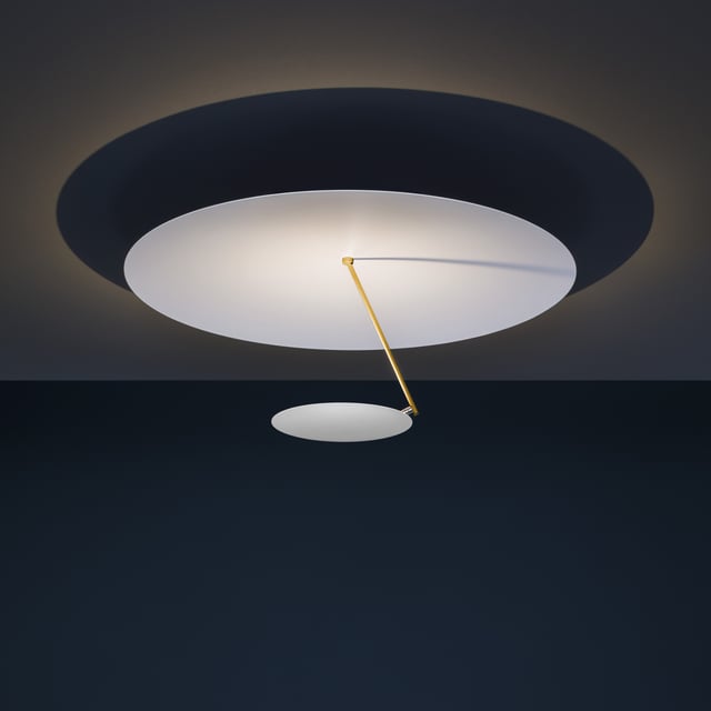 Catellani & Smith Lederam C180 ceiling light, LED dimmable, white/gold ...