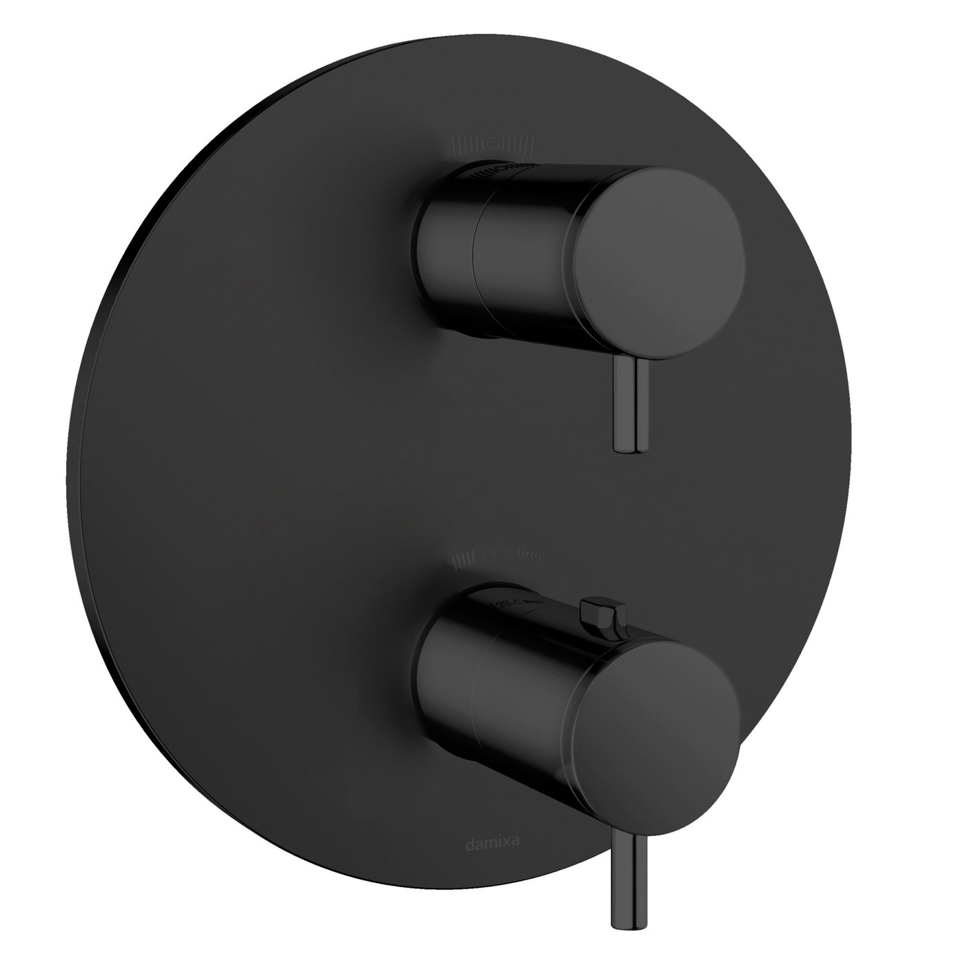 Damixa Silhouet concealed shower fitting with thermostat matt black ...