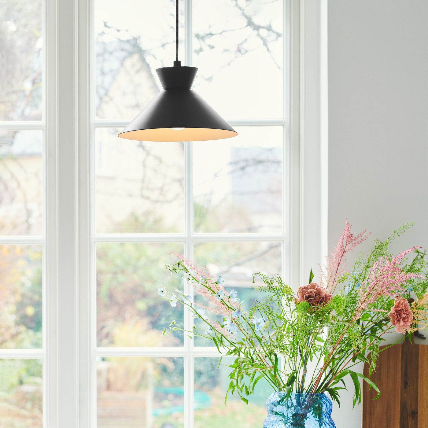 design for the people Dial pendant light, E27 dimmable, black ...