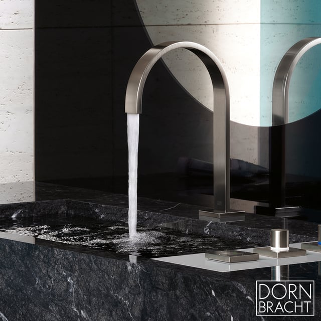 Dornbracht MEM basin fitting with push-open waste valve, matt platinum ...