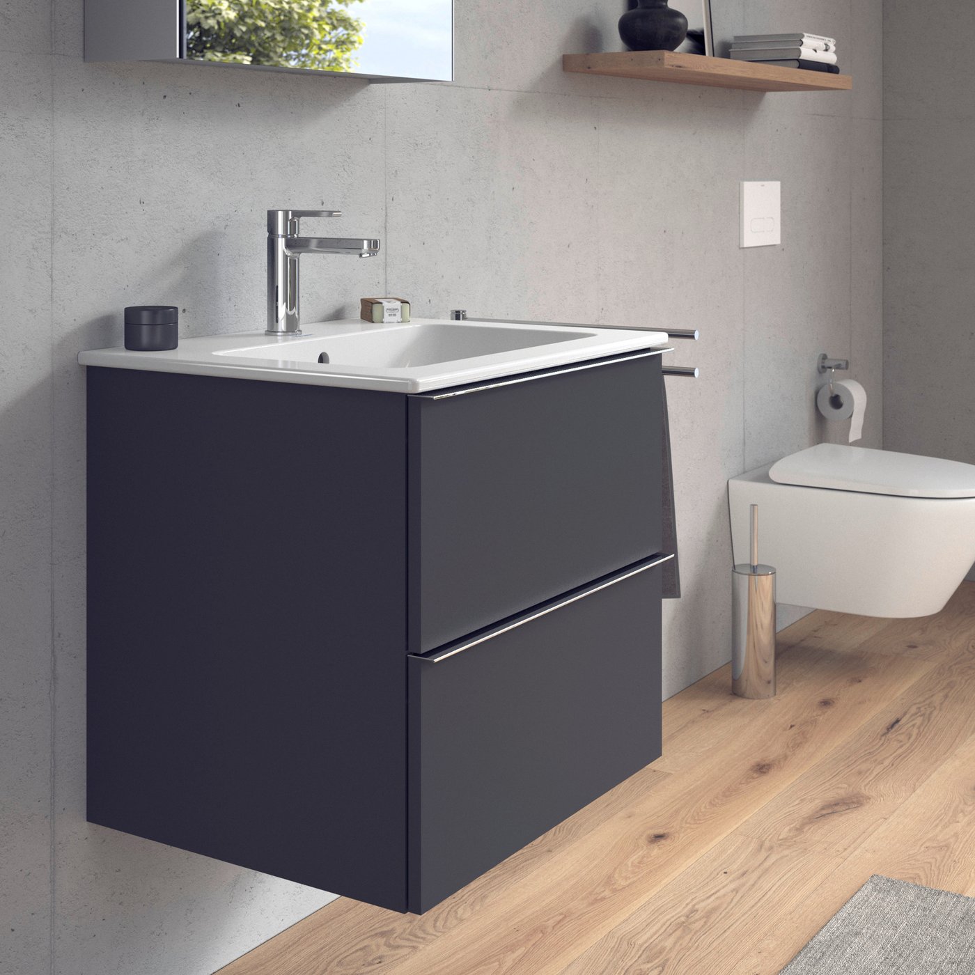 Duravit Plinero vanity unit with ME by Starck washbasin, 2 pull-out ...