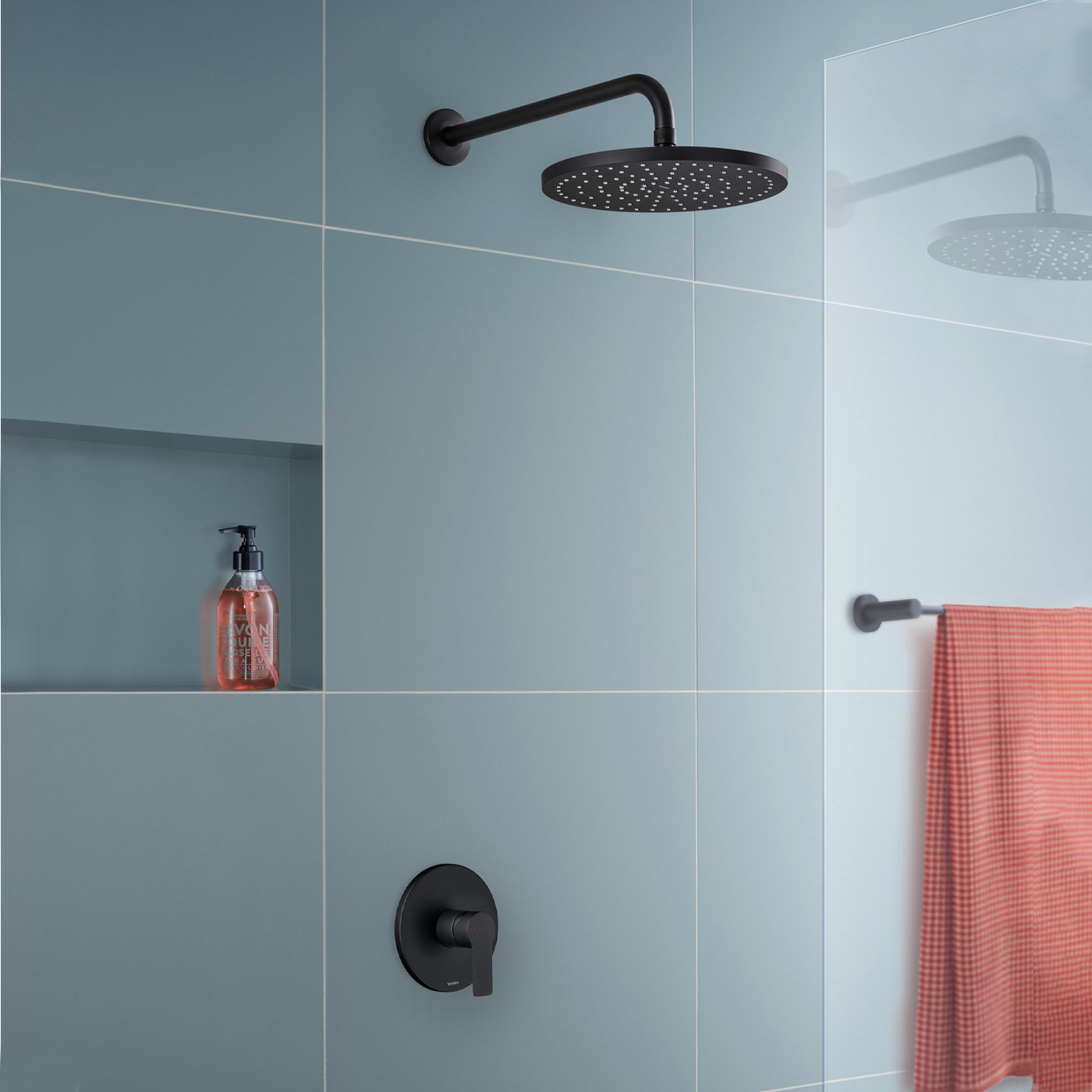 Duravit D-Code concealed shower fitting with mixer matt black ...