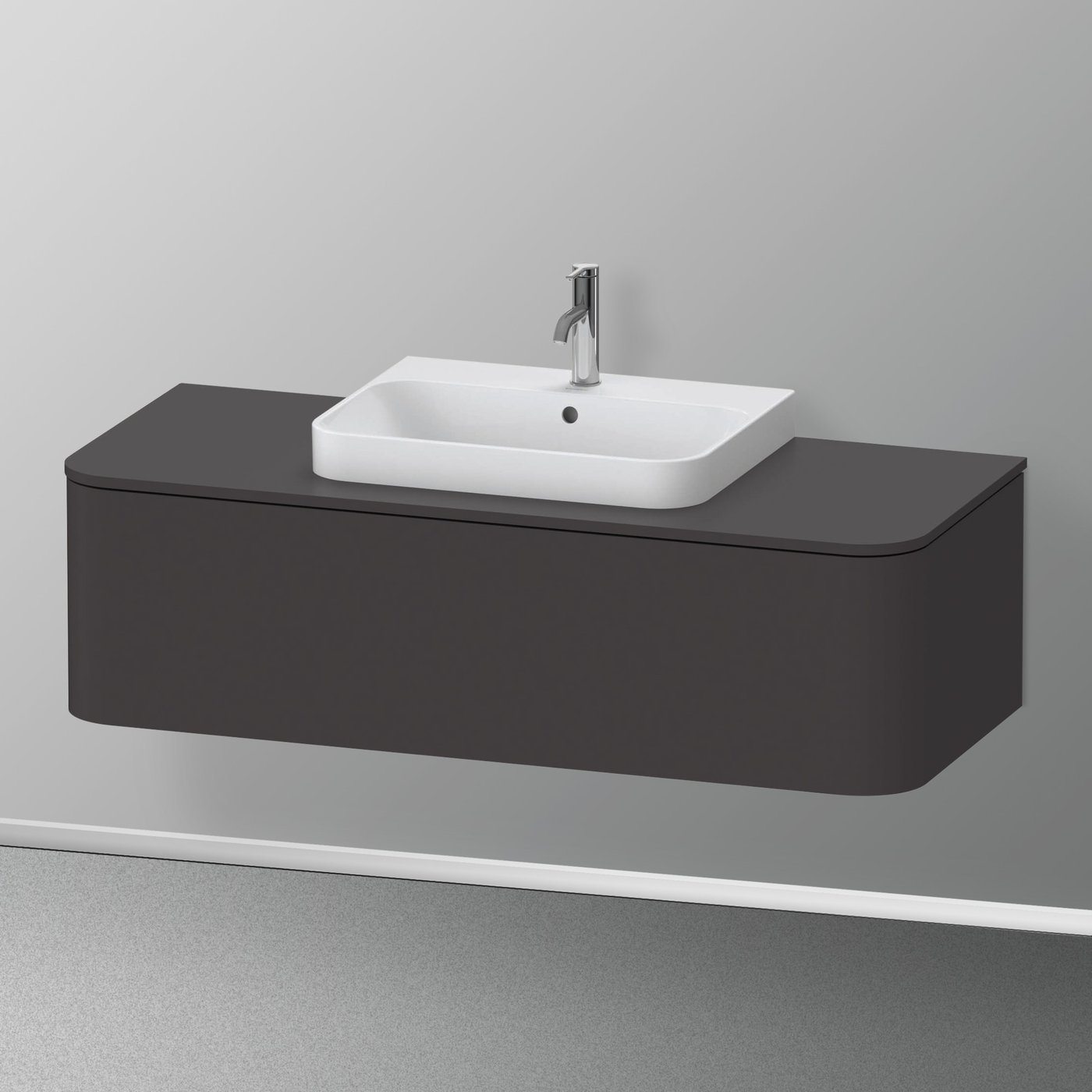 Duravit Happy D.2 Konsolenplatte mit Ausschnitt, graphit supermatt ...