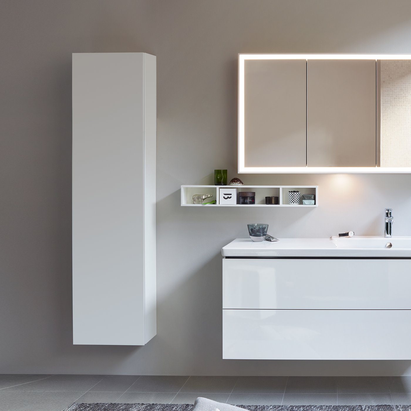Duravit L-Cube Hochschrank, 1 Tür graphit supermatt - LC1180L8080 | REUTER