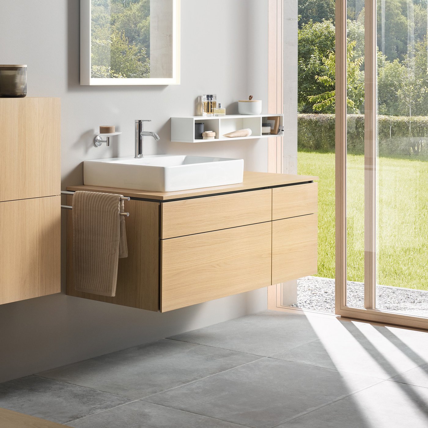 Duravit L-Cube Schrank mit Konsolenplatte leinen - LC4876075750000 | REUTER
