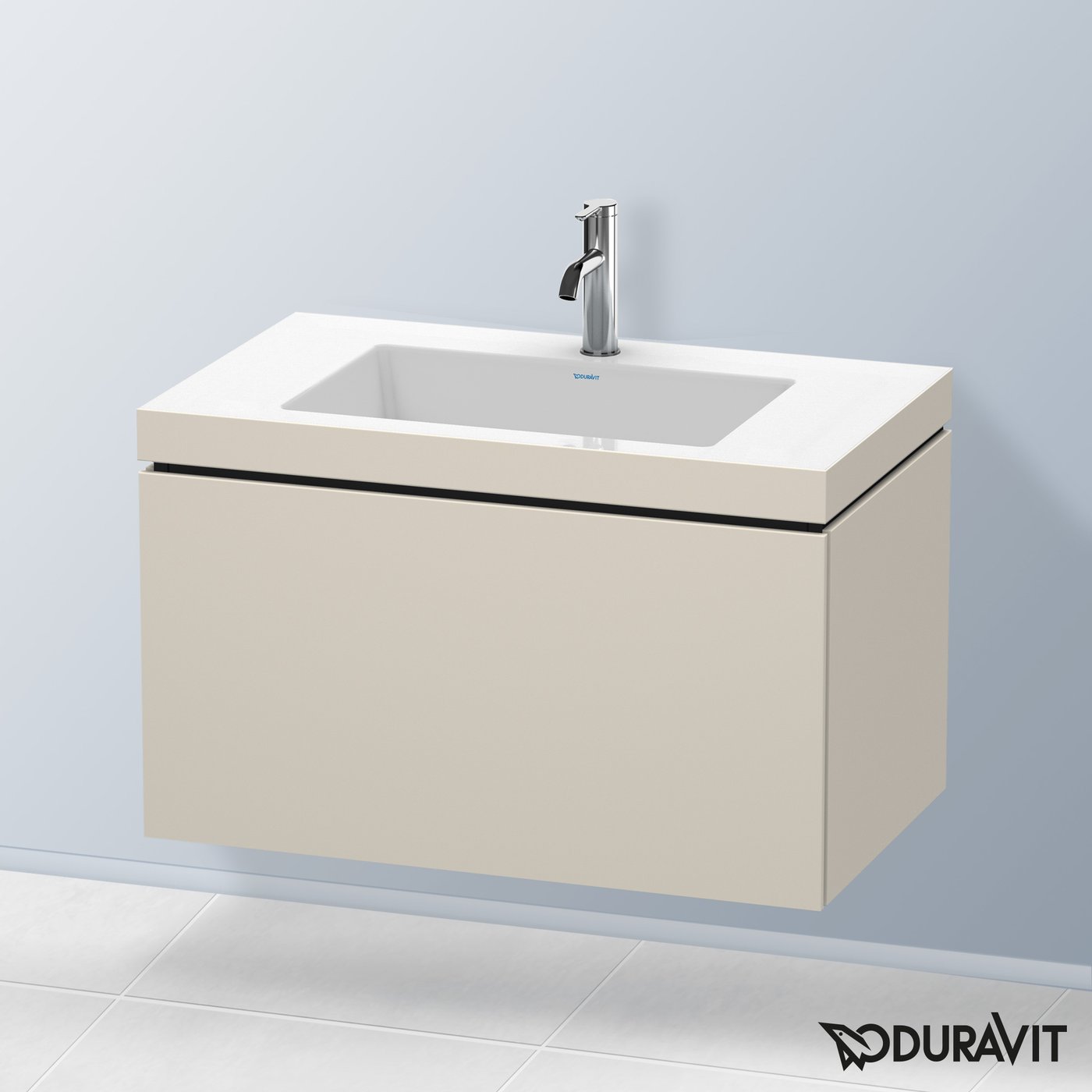 Duravit Vero Air washbasin with L-Cube vanity unit, 1 pull-out ...