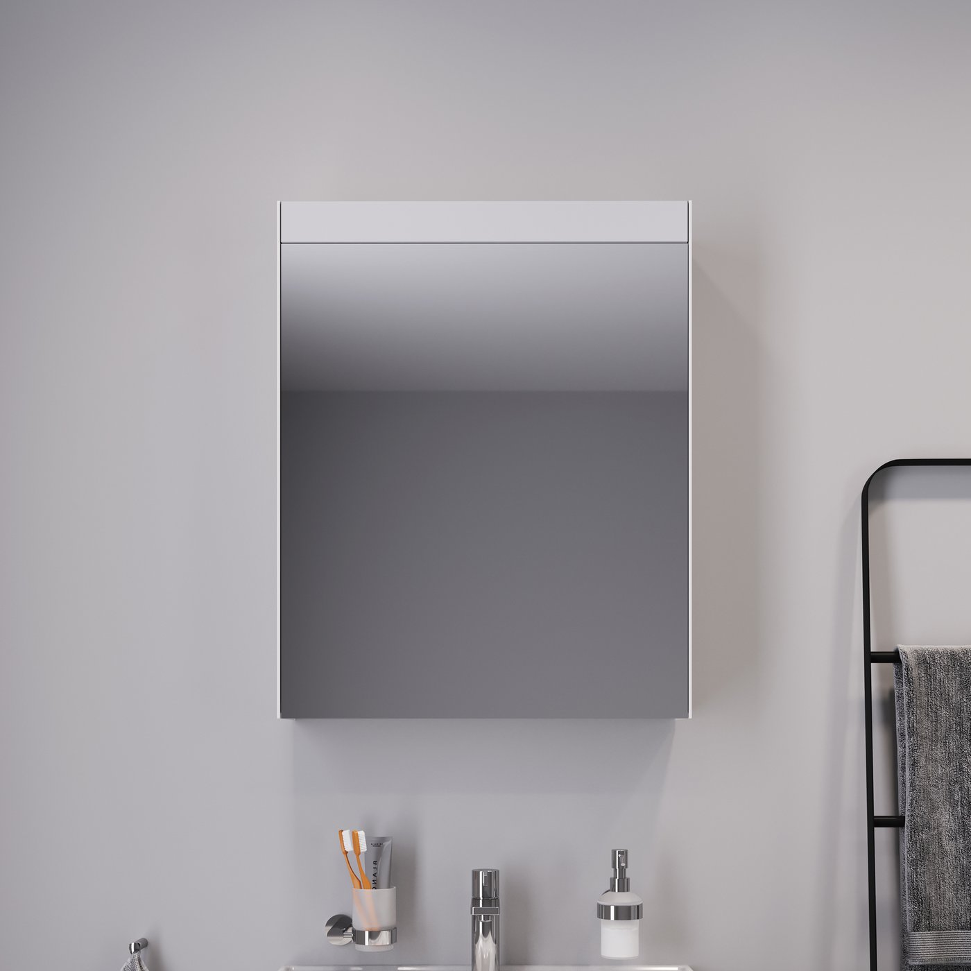 Duravit Universal mirror cabinet, 1 door surface-mounted, matt white ...