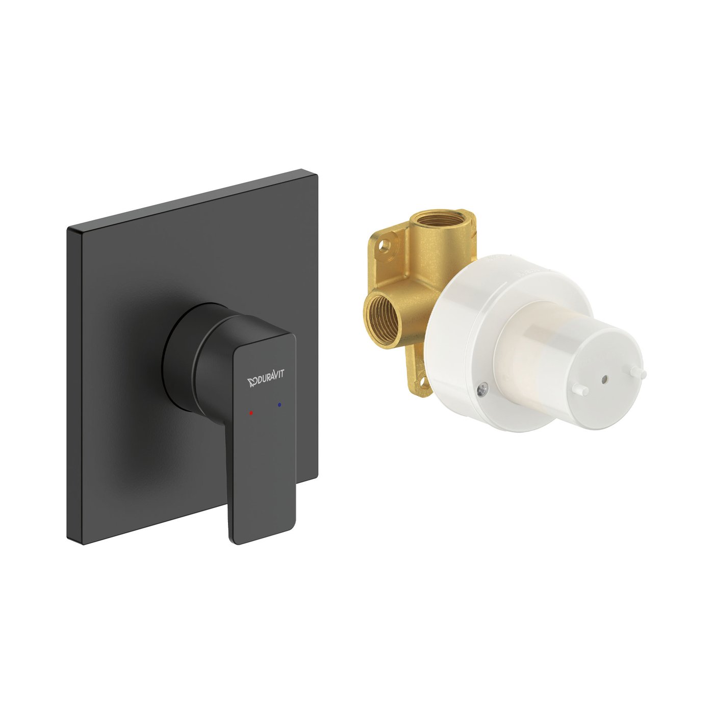 Duravit Manhattan concealed shower fitting with mixer matt black ...