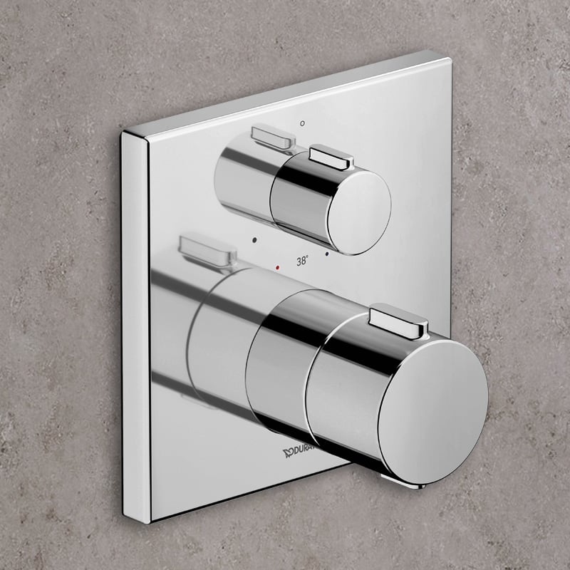 Duravit Universal concealed shower fitting with thermostat chrome ...
