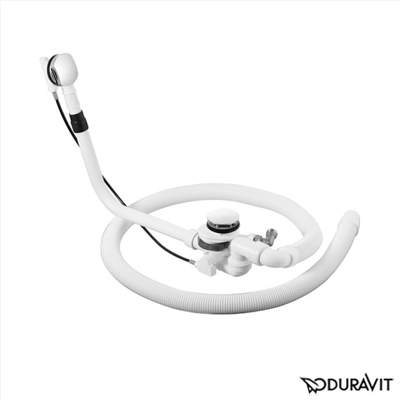 Duravit Quadroval waste & overflow set with filling function complete ...
