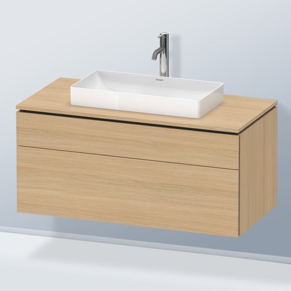 Duravit L-Cube vanity unit, 2 pull-out compartments natural oak ...
