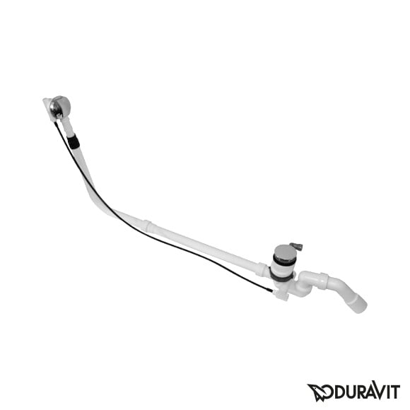 Duravit Quadroval waste & overflow set with filling function complete ...