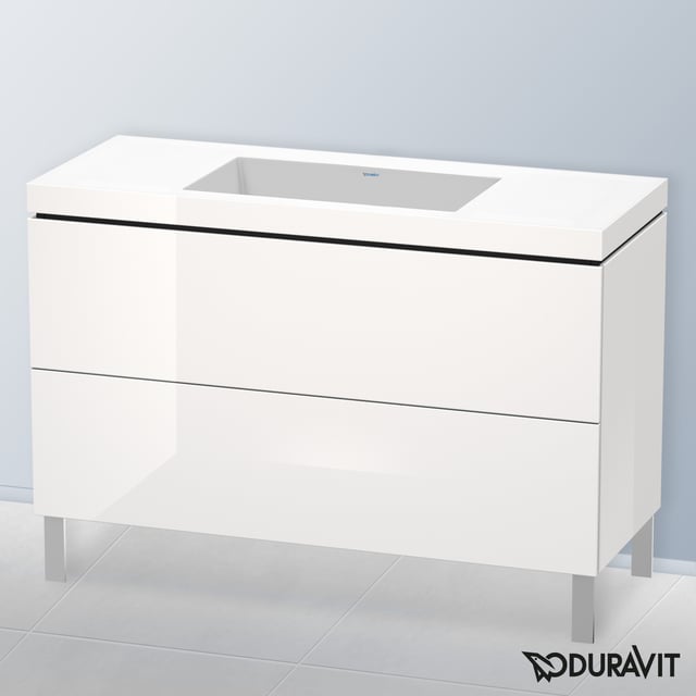 Duravit L-Cube Schrank mit Vero Air Waschtisch, 2 Auszüge weiß ...