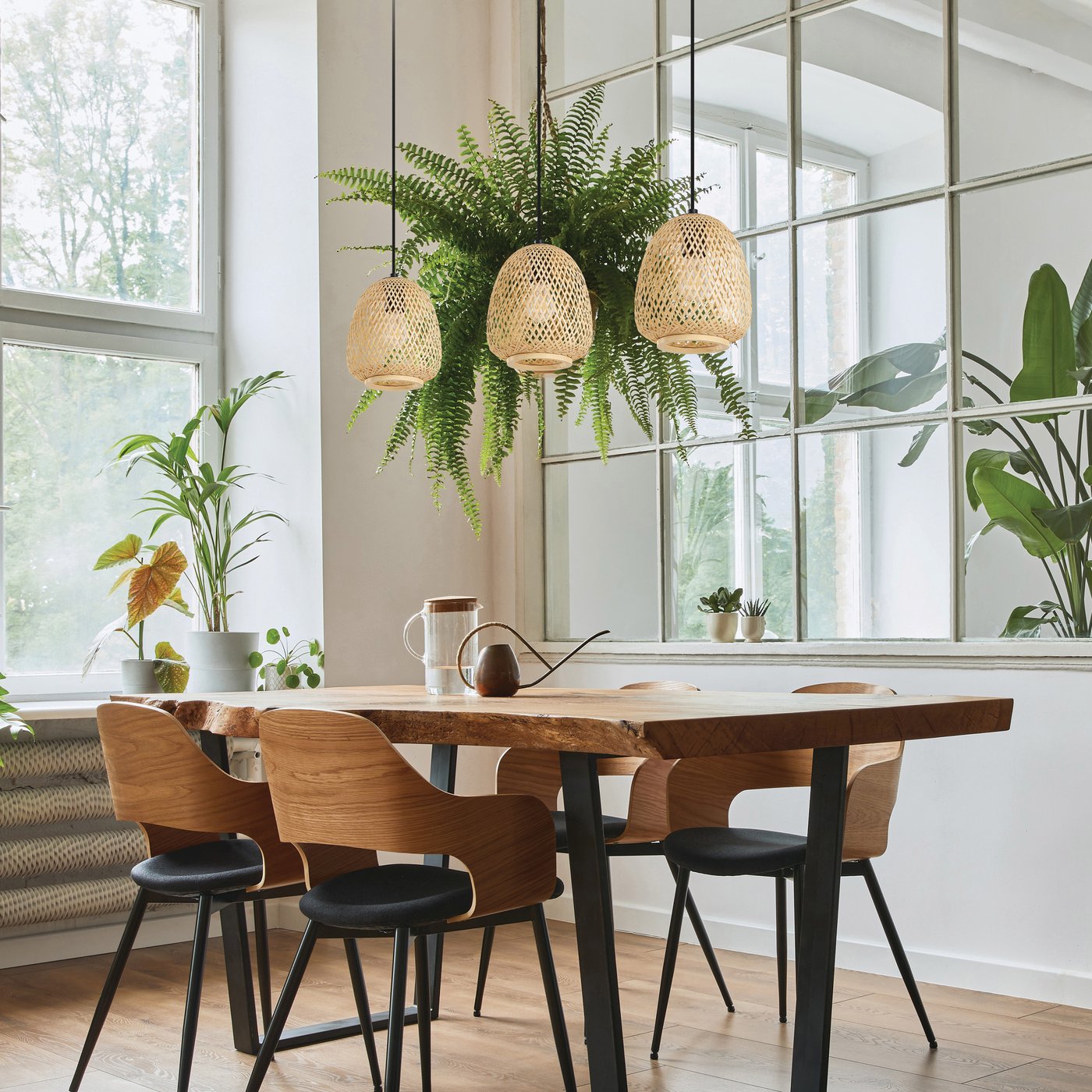 Eglo DEMBLEBY pendant light, E27 dimmable, natural - 43262 | REUTER