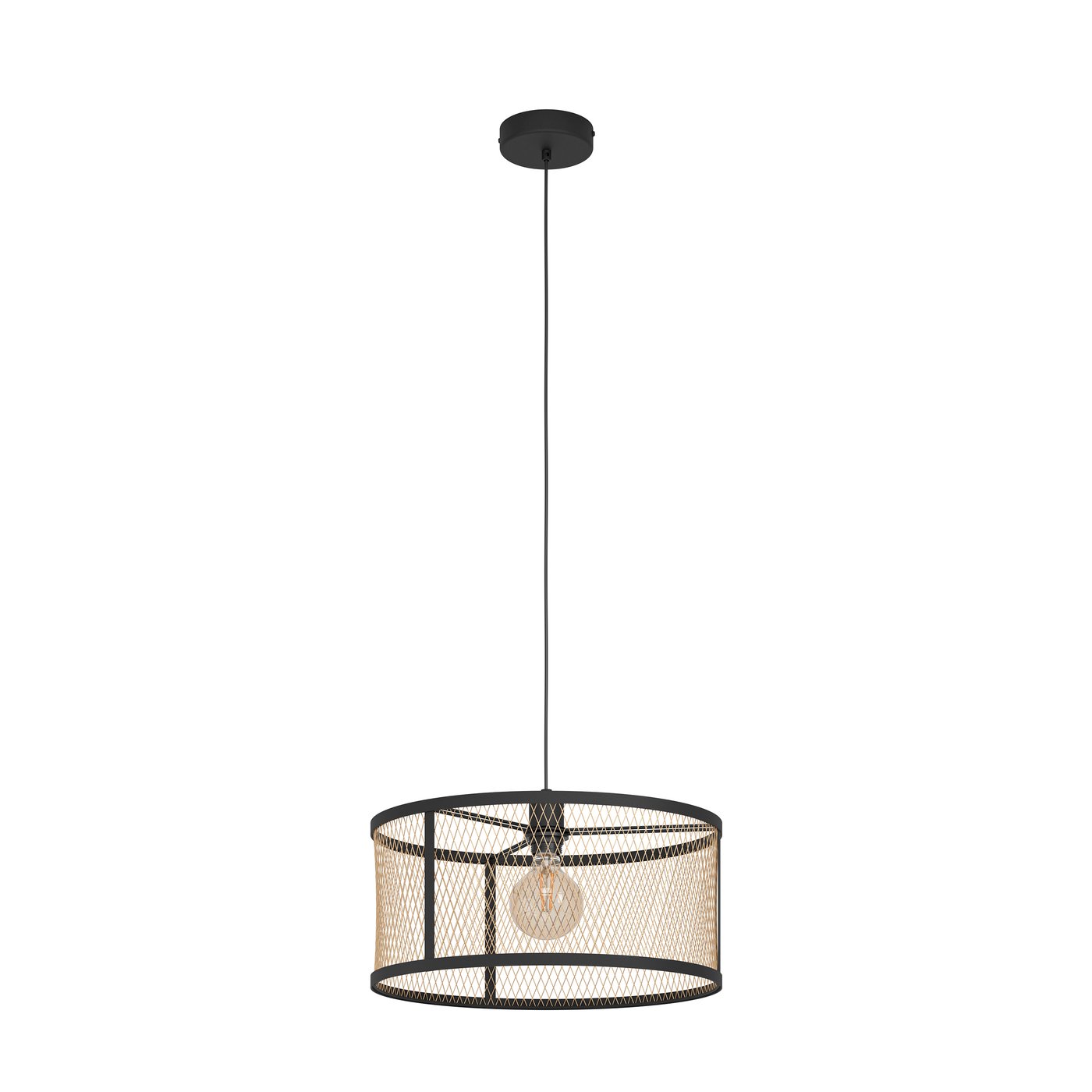 Eglo DELLOW pendant light, E27 dimmable, black/brass - 43604 | REUTER