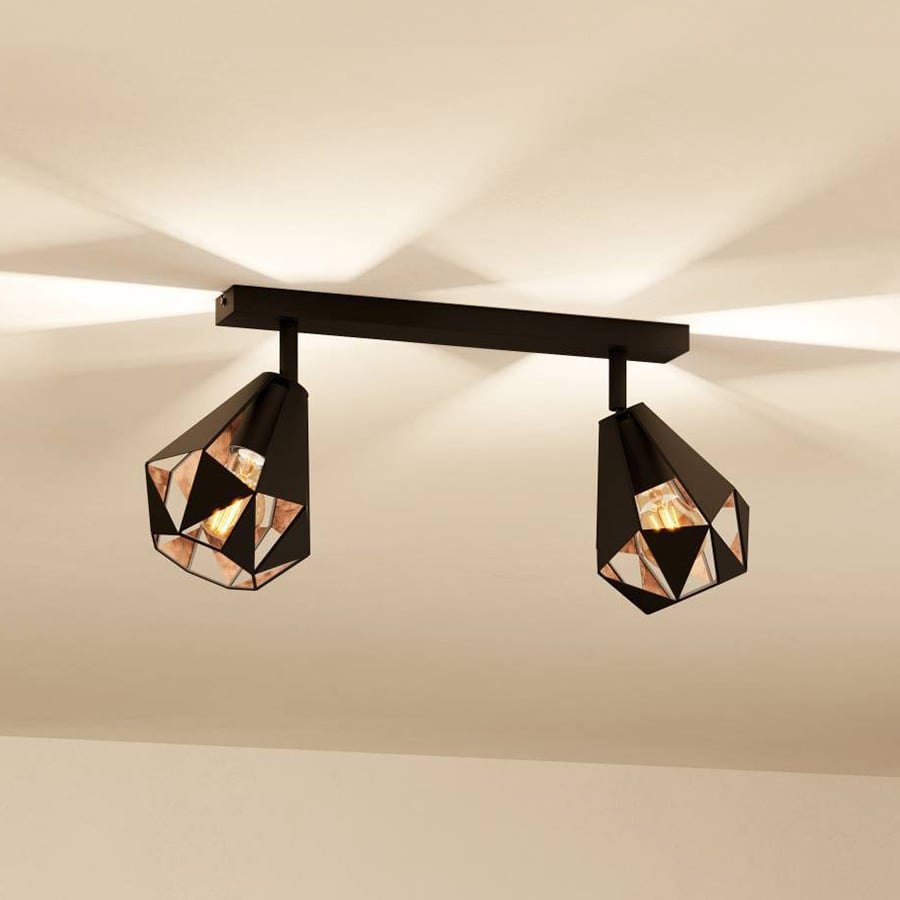 Eglo CARLTON 7 ceiling light, E27 dimmable, black/copper - 43716 | REUTER