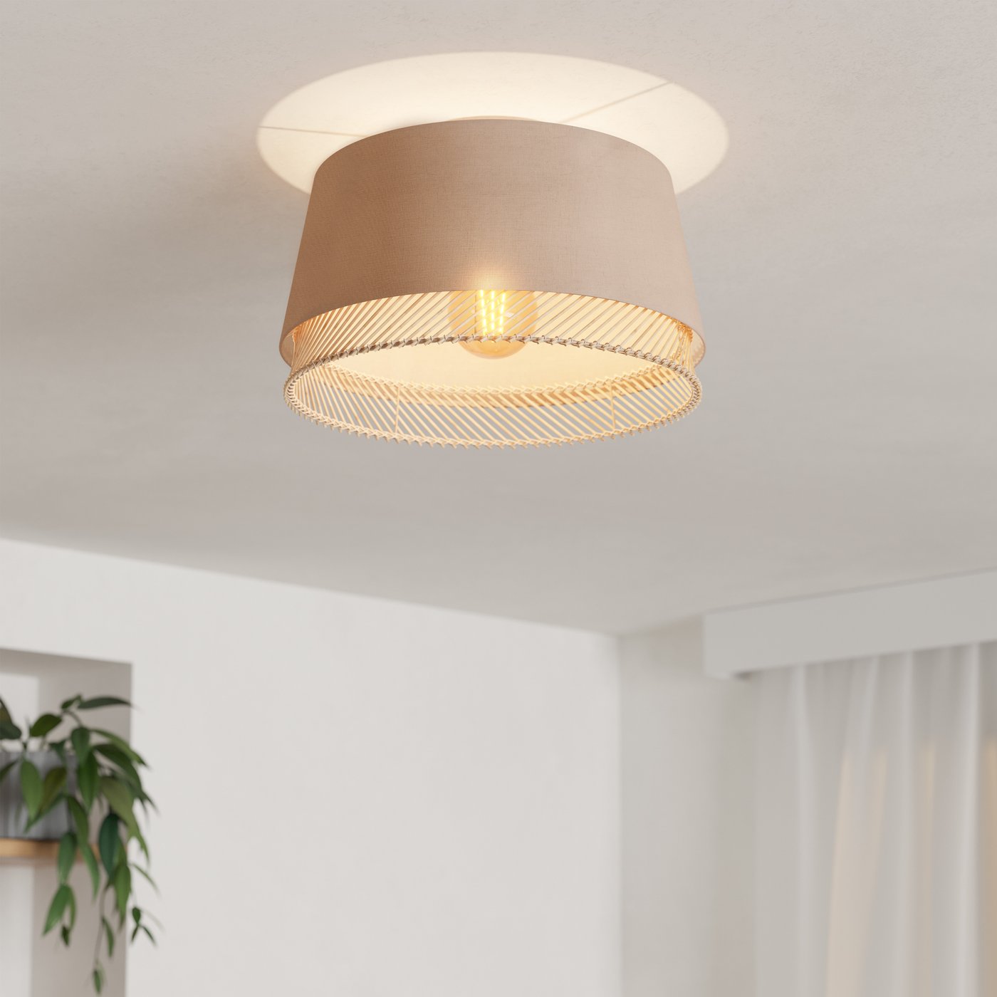Eglo TABLEY Deckenleuchte, E27 dimmbar, braun - 43974 | REUTER
