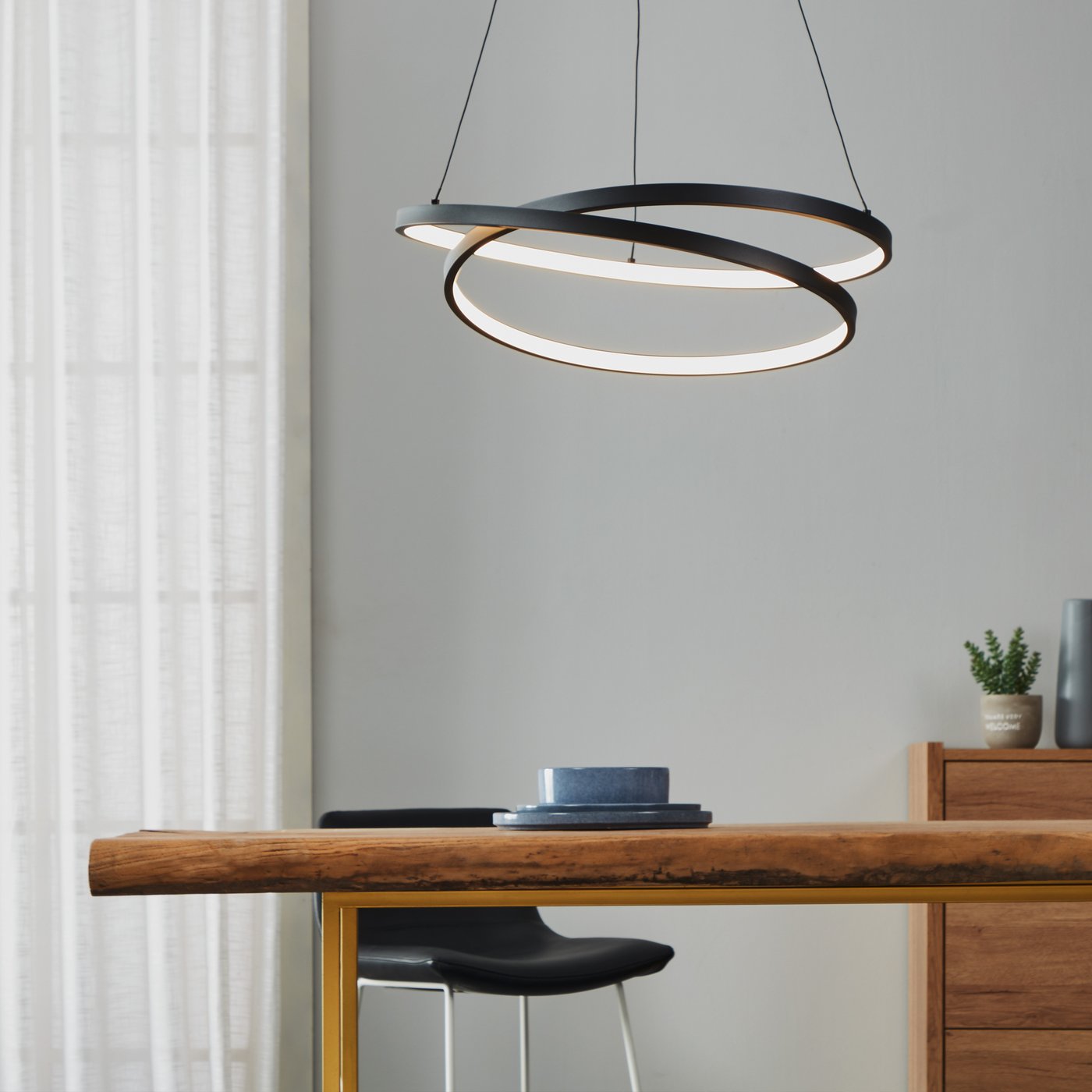 Eglo RUOTALE pendant light, LED black/white - 900472 | REUTER