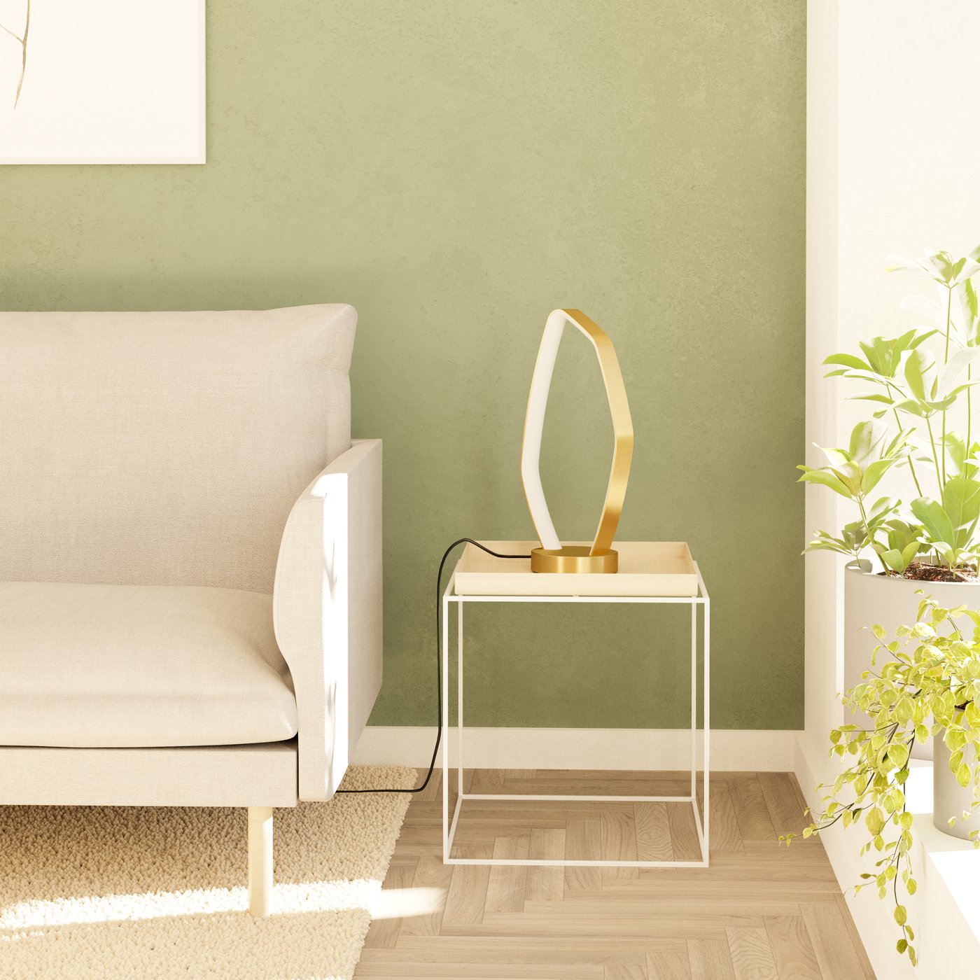 Eglo VALLEROSA table lamp, LED brushed brass/white - 900918 | REUTER