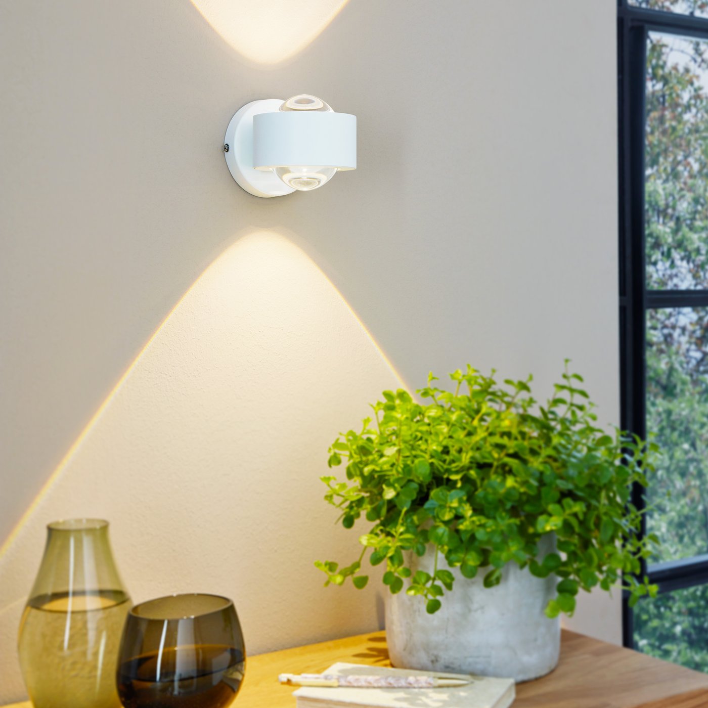 Eglo ONO 2 wall light, LED white/clear - 96048 | REUTER
