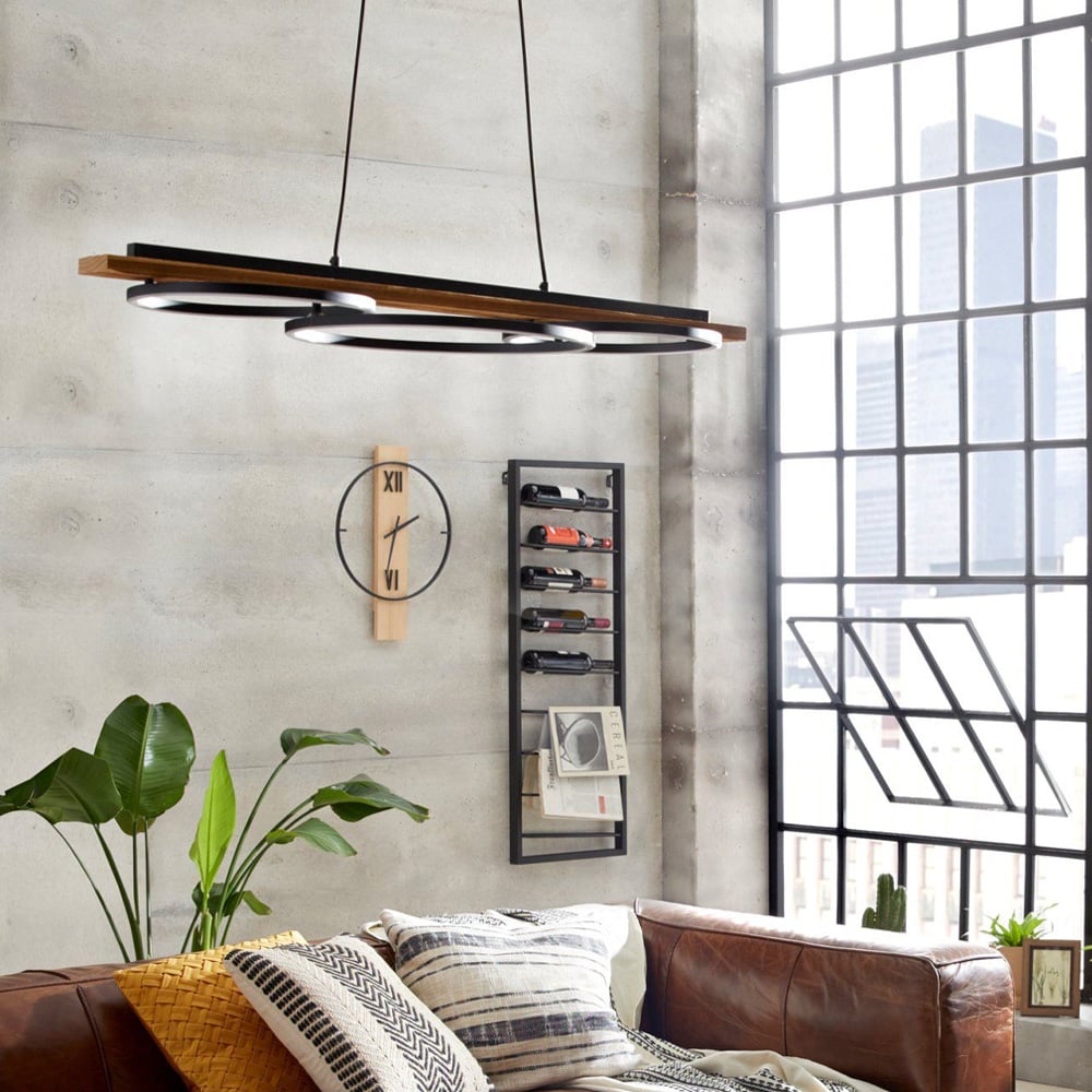 Eglo BOYAL Pendelleuchte, LED dimmbar, schwarz/dunkelbraun - 99624 | REUTER