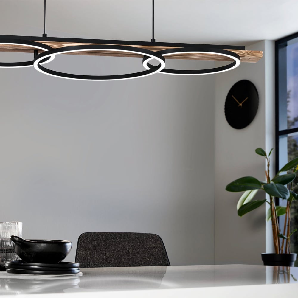 Eglo BOYAL Pendelleuchte, LED dimmbar, schwarz/dunkelbraun - 99624 | REUTER