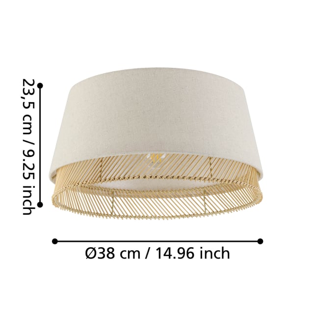 Eglo TABLEY Plafonnier, E27 marron - 43974 | REUTER