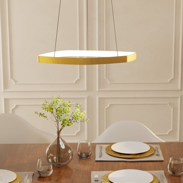 Eglo VALLEROSA pendant light, LED dimmable, brushed brass/white ...