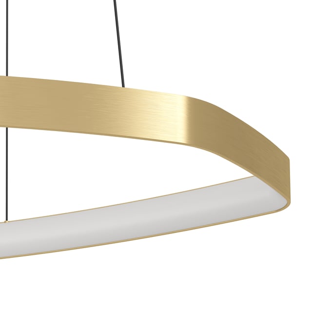 Eglo VALLEROSA pendant light, LED dimmable, brushed brass/white ...
