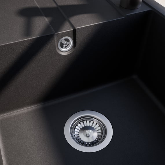 evineo line 450 kitchen sink with side storage surface W: 65 D: 50 cm ...