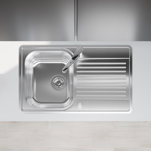 evineo m40 sink with side storage surface W: 79 D: 48 cm stainless ...