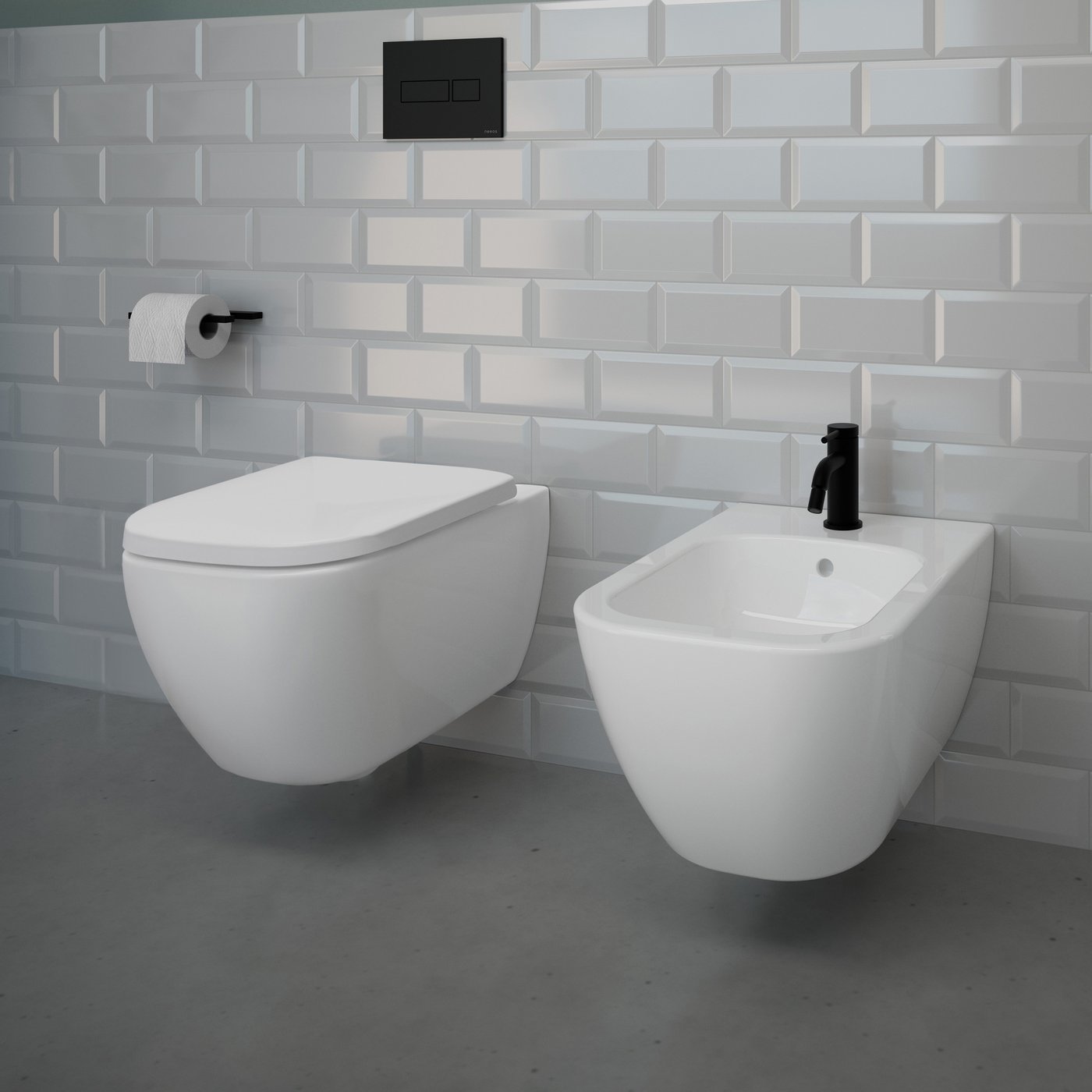 evineo ineo3 square bidet with dirt-repellent surface, white - BE0955WH ...