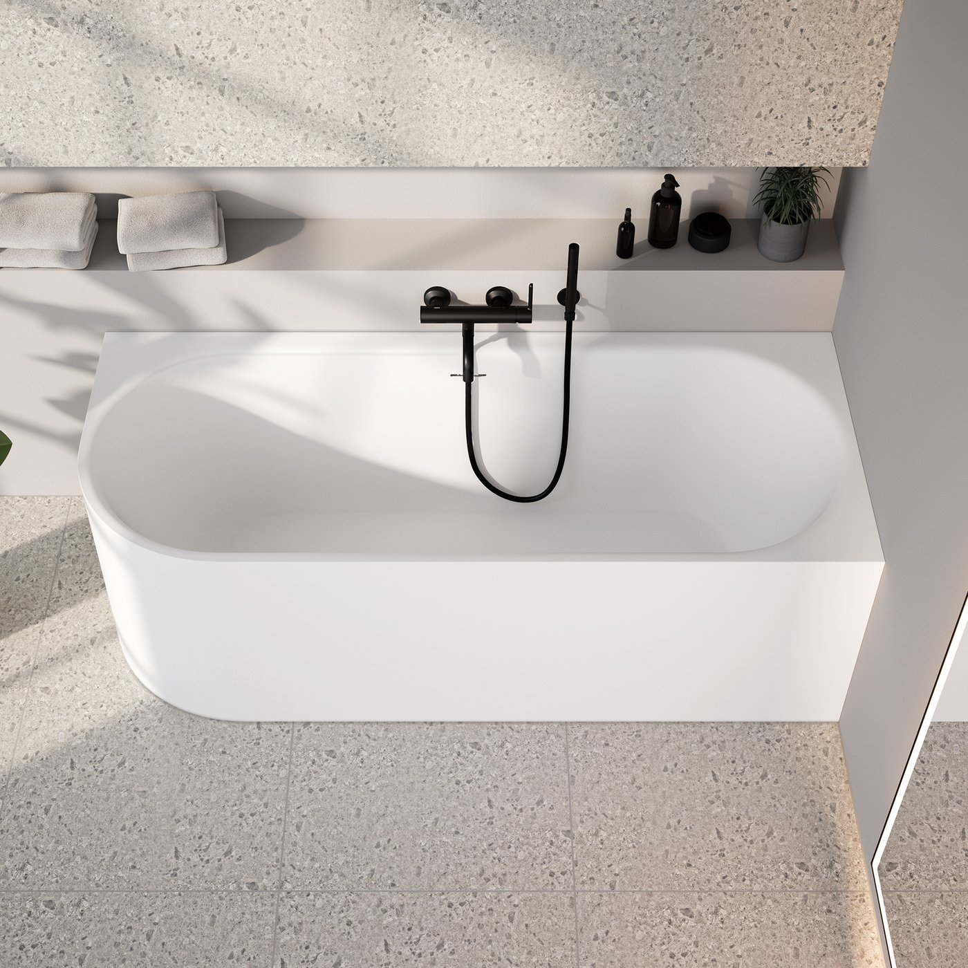 evineo ineo3 Eck-Badewanne mit Schlitzüberlauf L: 180 B: 75 H: 60 cm ...