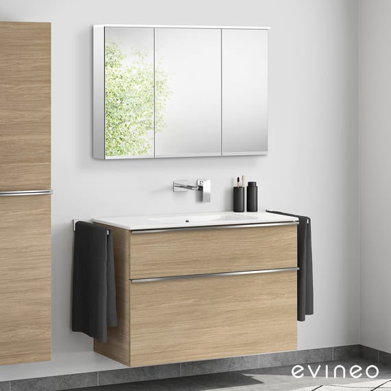 Duravit ME by Starck washbasin, evineo ineo4 vanity unit W: 103 cm ...