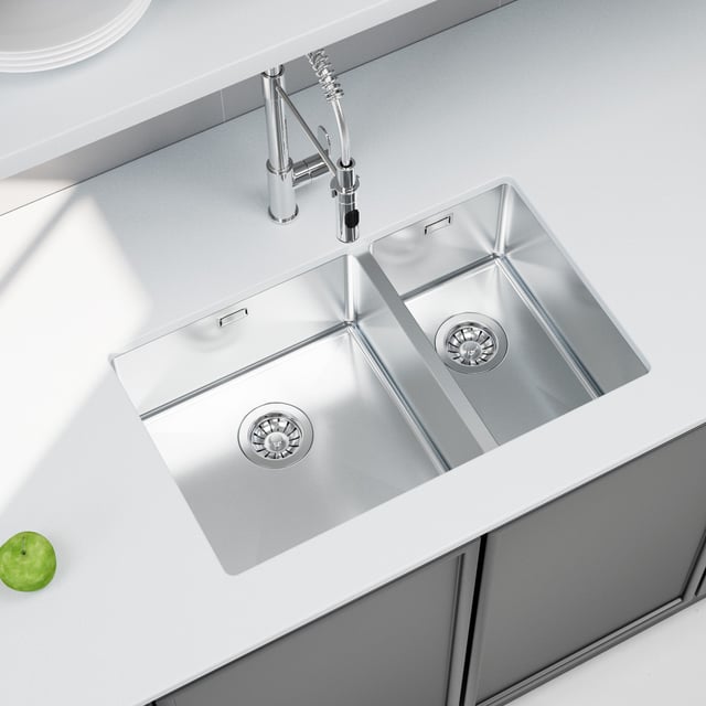 evineo m20 kitchen sink W: 72,5 D: 45 cm stainless steel silk gloss ...