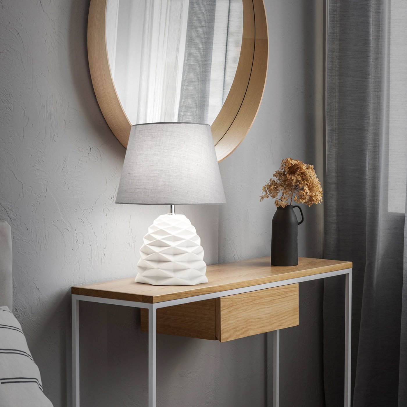 FABAS LUCE Duchessa Tischleuchte weiß - 3533-30-102 | REUTER