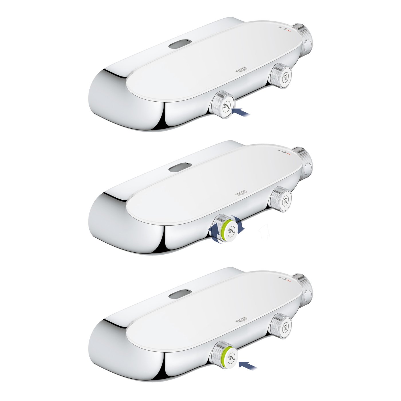 Grohe Rainshower SmartControl exposed shower system with thermostat ...