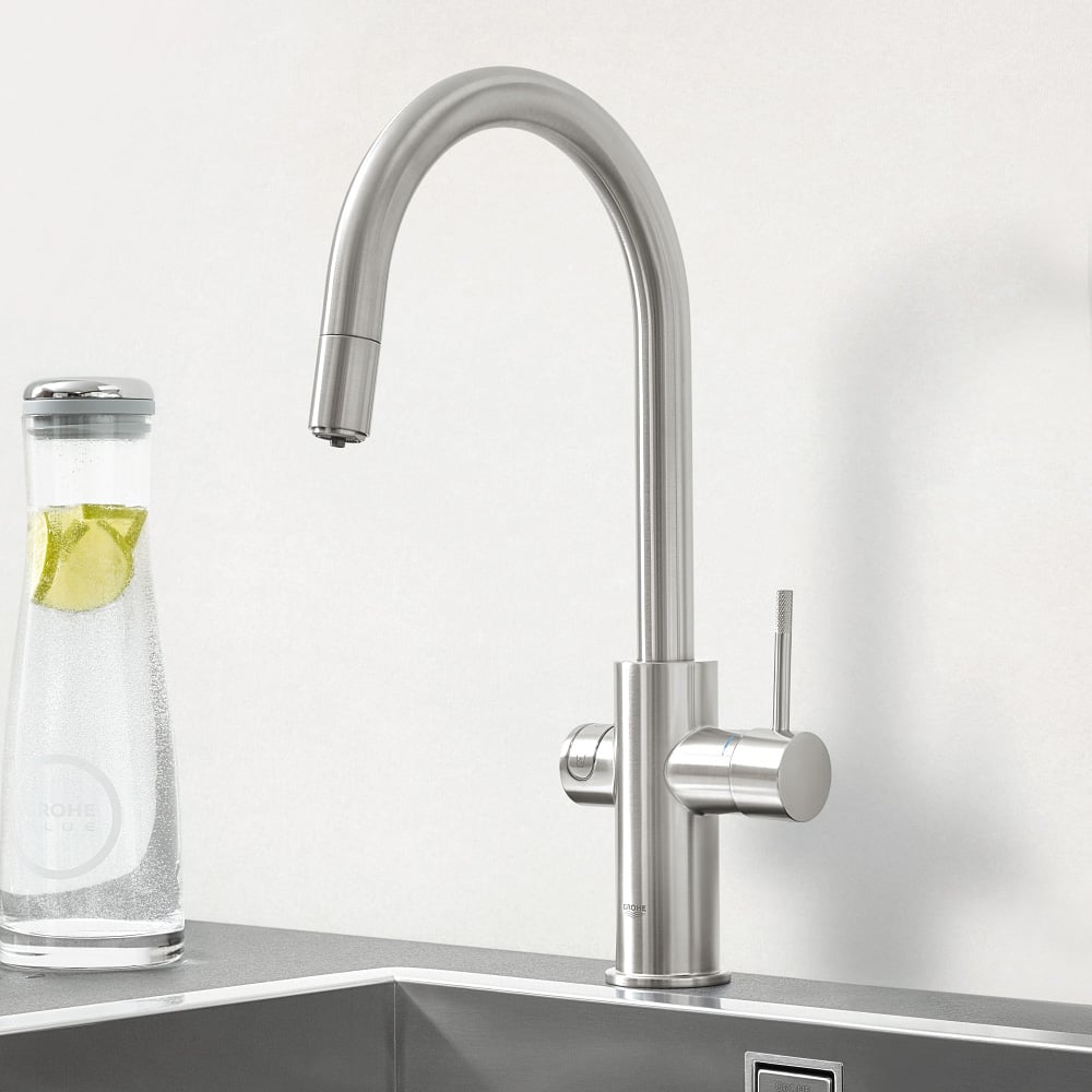 Grohe Blue Professional kitchen fitting, with filter system, extendable ...