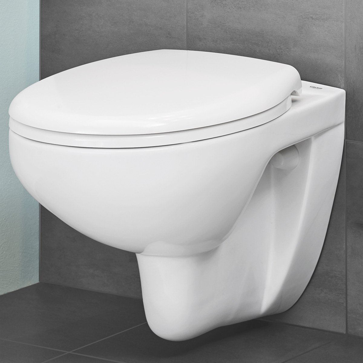 Grohe Bau Ceramic wall-mounted toilet with toilet seat, white ...
