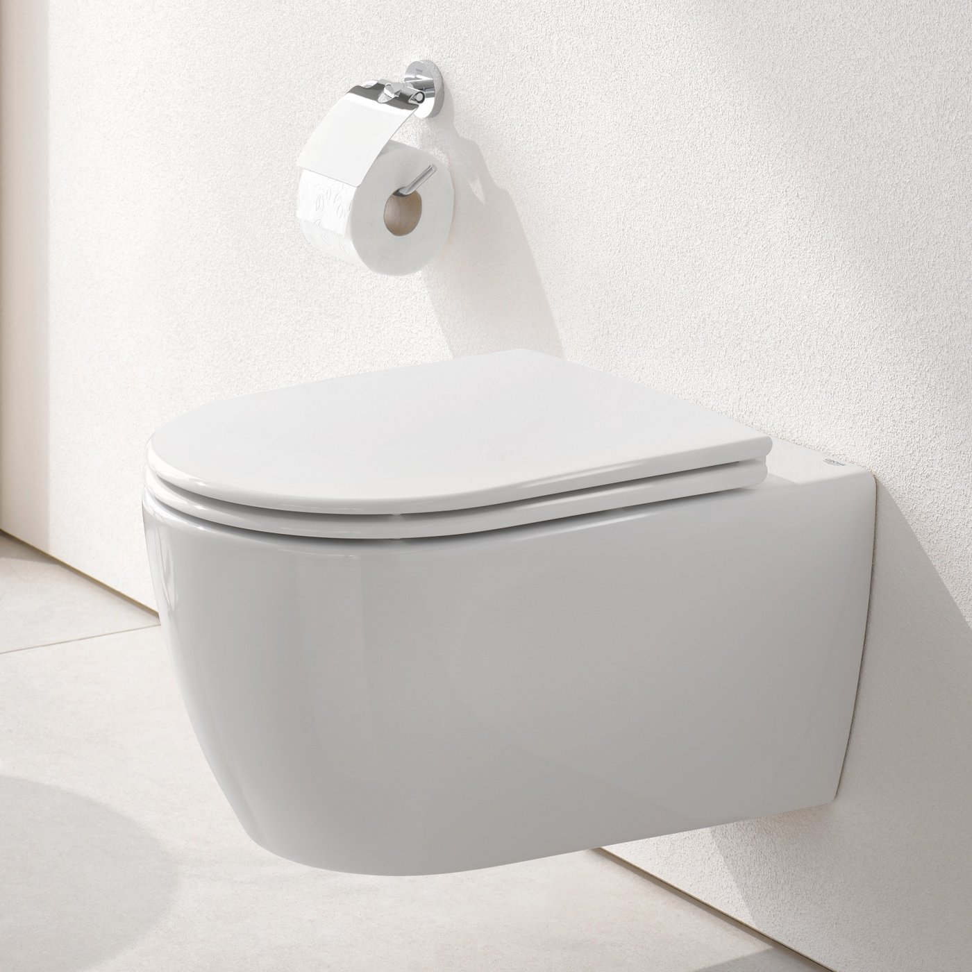 Grohe Essence wall-mounted toilet with PureGuard hygiene coating, white ...