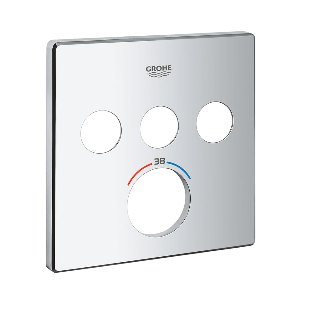 Grohe Grotherm SmartControl escutcheon for 3 shut-off valves chrome ...
