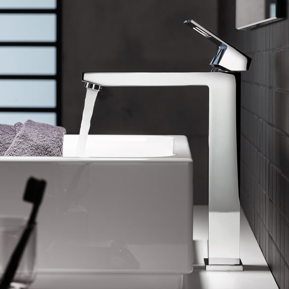 Grohe Eurocube basin fitting XL-Size with tall pillar with EcoJoy ...