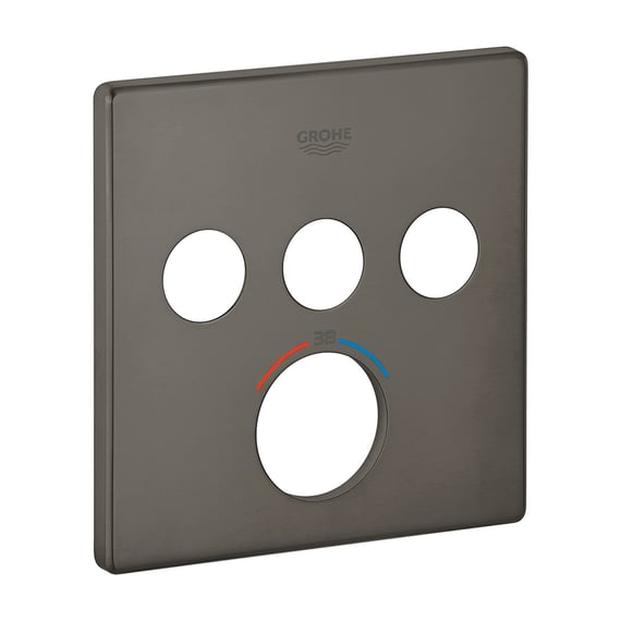 Grohe Grotherm SmartControl escutcheon for 3 shut-off valves brushed ...