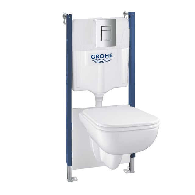 Grohe Start Edge toilet with pre-wall element with toilet seat, white ...