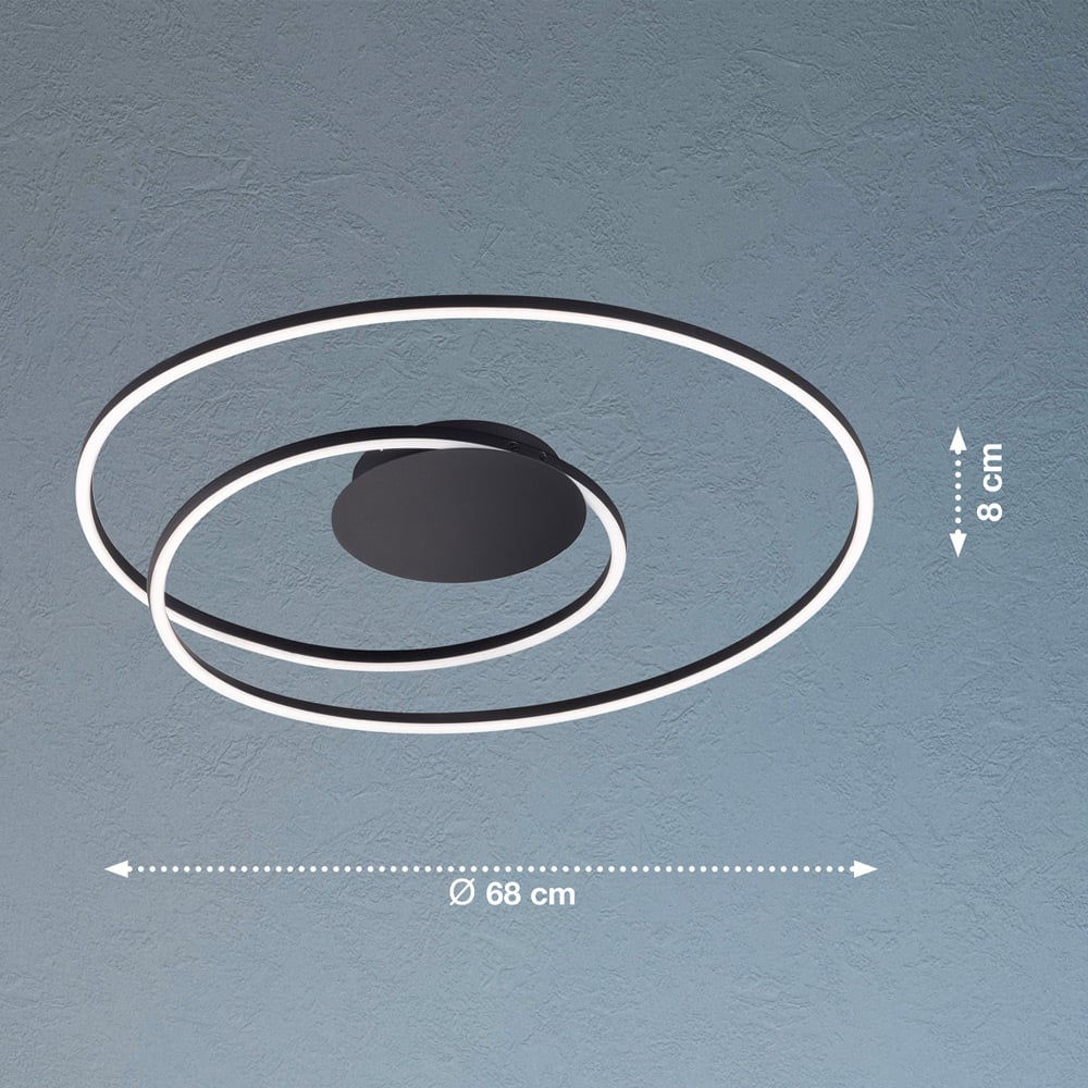 Fischer & Honsel Holy ceiling light, LED black/matt white - 21280 | REUTER